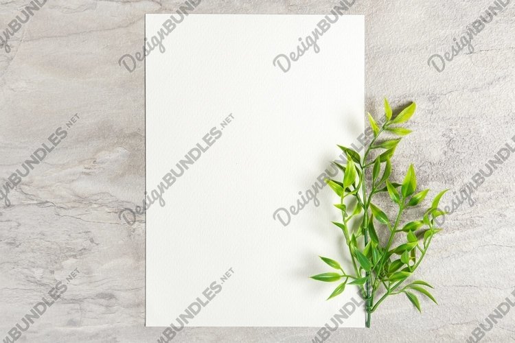 Stock photo Mockup paper template floral flat lay