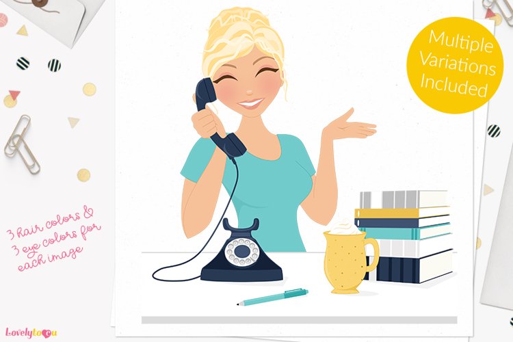 Chatty girl character clipart S015 Carly (556354) | Illustrations ...