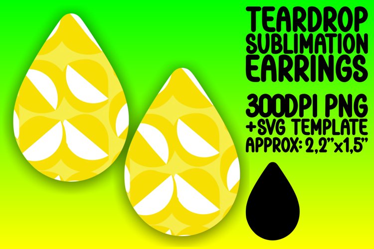Neon Splash Teardrop Earring Sublimation Design (3792422)