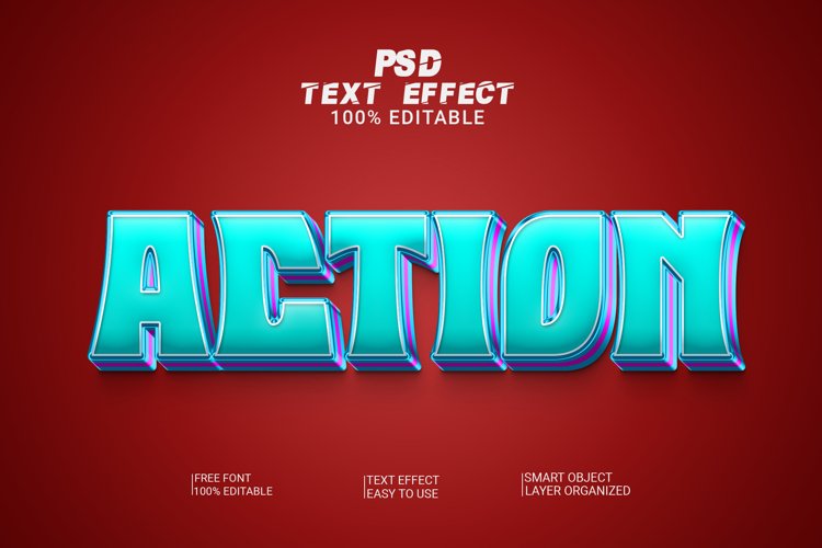 3d Editable Action Text Effect Style
