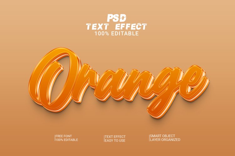 Editable Orange Text Effect Style