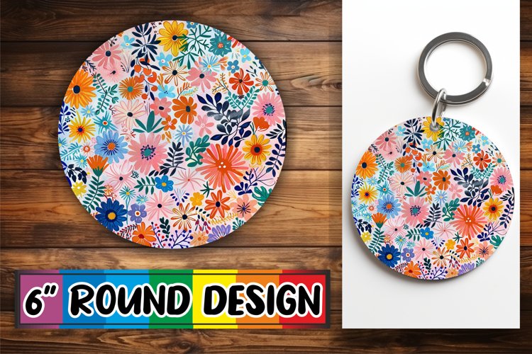 Dynamic Delights: Round Keychain Assortment
