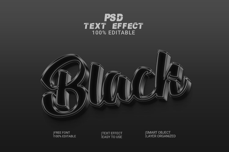 Black 3d Text Effect Style (2258370)