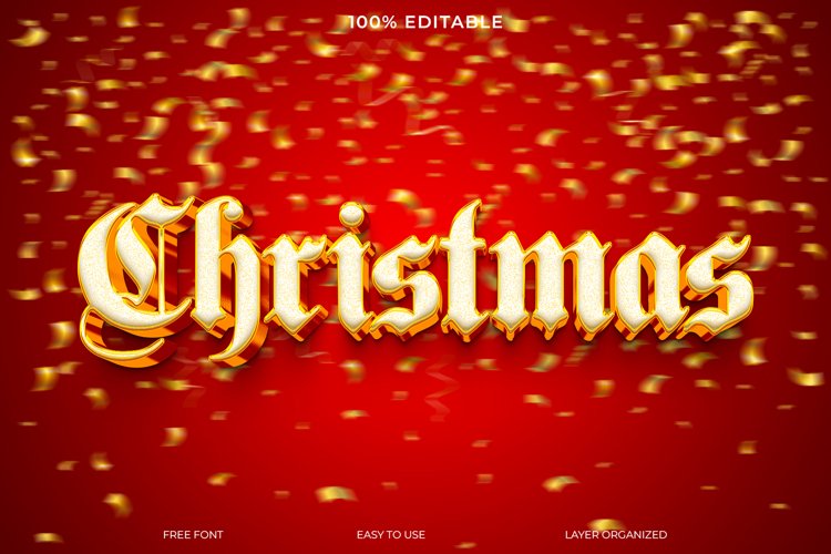 Christmas Editable 3d text effect (3014266)
