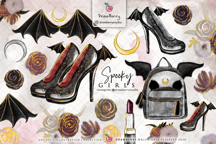 Halloween PNG Spooky Girls Gothic Clipart | Drawberry CP013