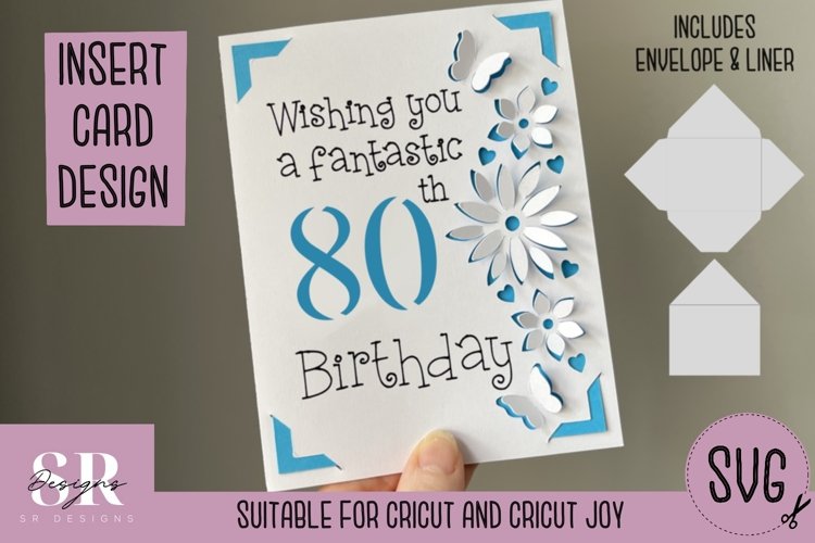 80th Birthday card insert design| Paper cutting (1951215)