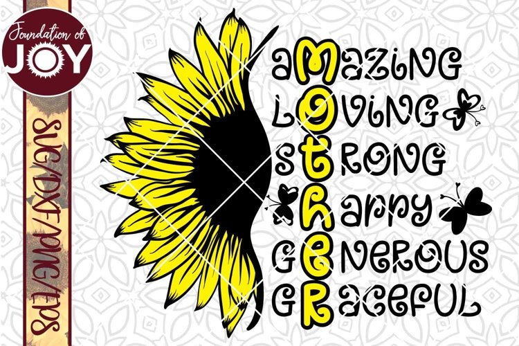 Mothers Day anagram, Mom svg, Mommy, Mama, Sunflower svg
