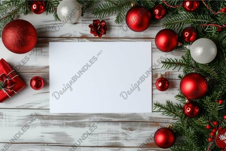 Christmas mockup with festive decorations
