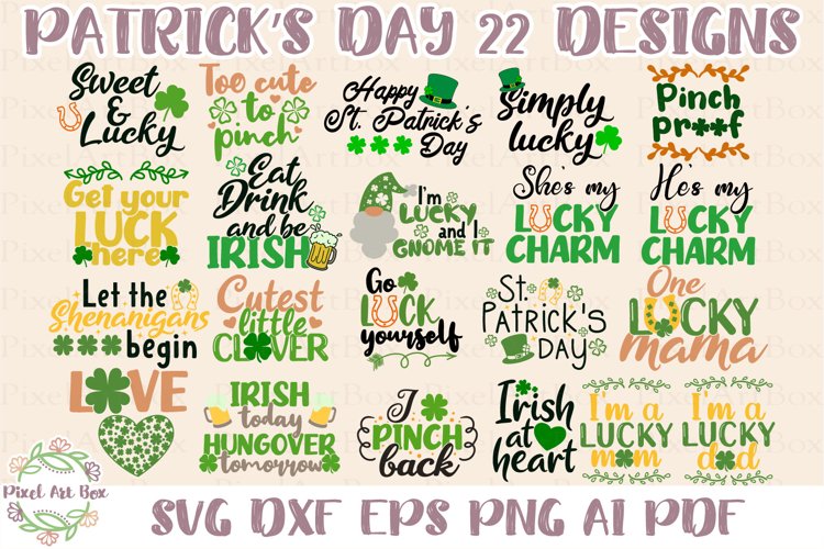 Patrick's Day Bundle - 22 Designs - Cut Files (1234216) | Cut Files ...