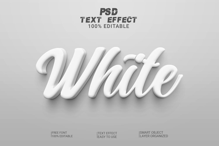 White Editable text effect , 3d font Style