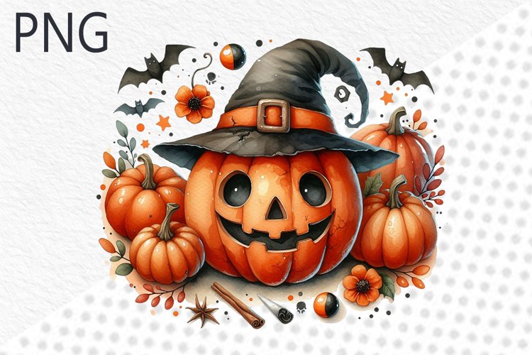 Halloween Pumpkins Sublimation - Clipart PNG Design