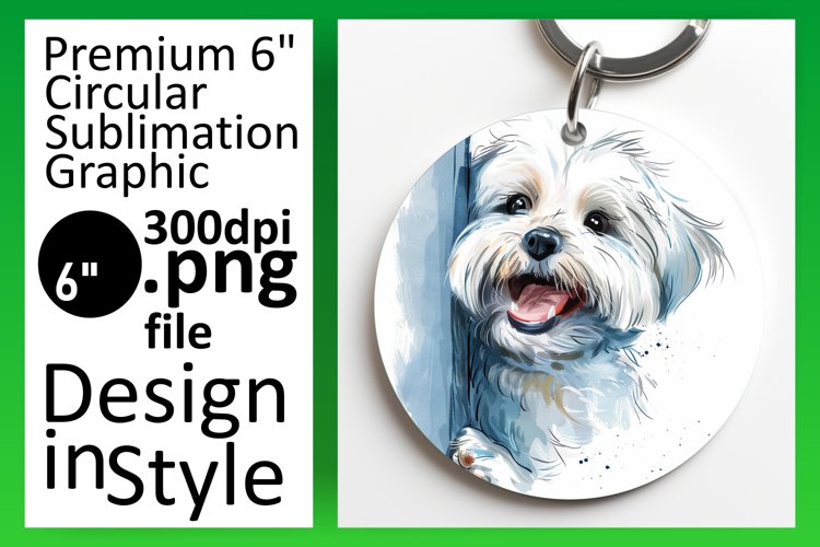 Amusing PeekaBoo Dog Whimsy Circle Charm Joy Sublimation