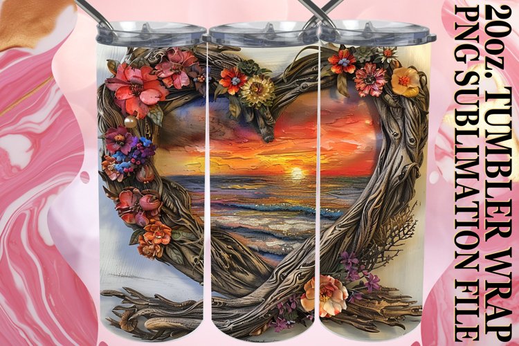 Heartland Haven: 20oz Wood Heart Sublimation