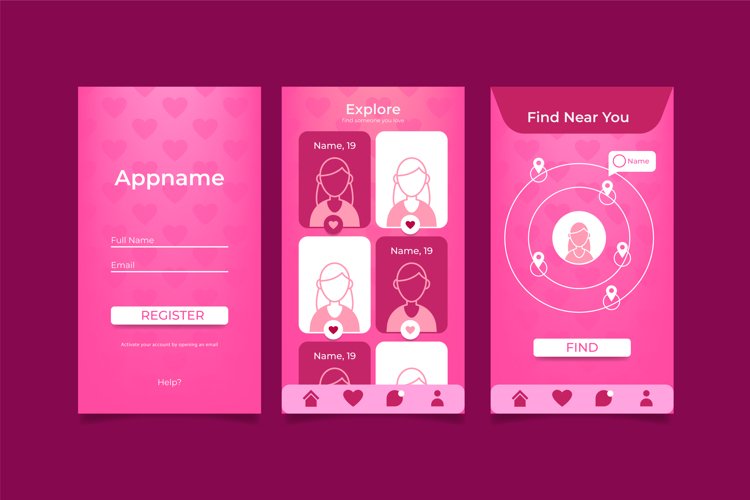 Dating App Interface Vector