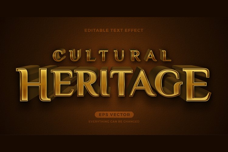 Cultural Heritage editable text effect style vector