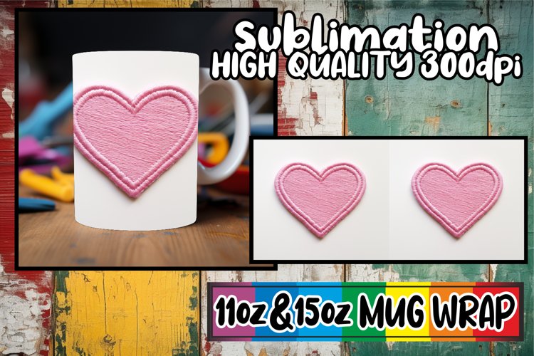 3D Heartful Valentine Mug Wrap - Sublimation 11oz (3097151)