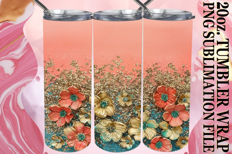 Glitzy Leopard Pattern Tumbler Design: Sublimation (3546819)