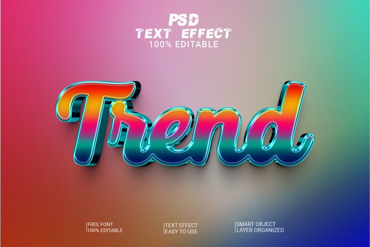 Trend Editable Text Effect 3d Font Style 