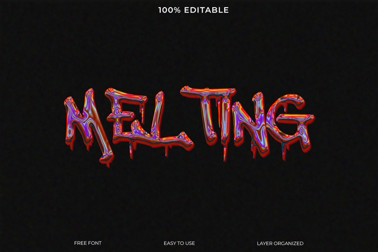 A dynamic melting text graphic MELTING