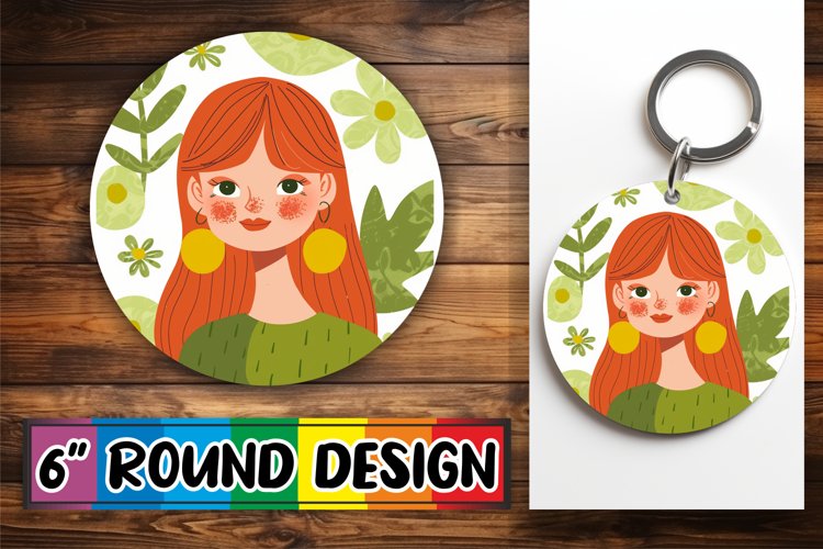 Lovely Watercolor Portrait Round Design PNG
