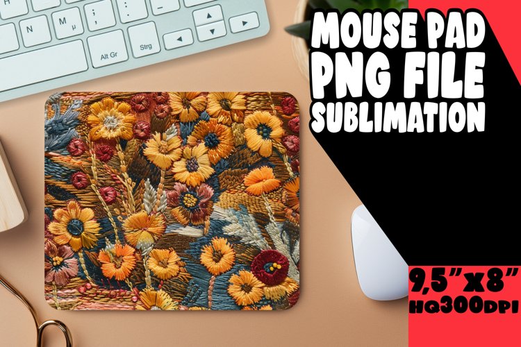 Elegant 3D Floral Embroidery Sublimation (3586426)