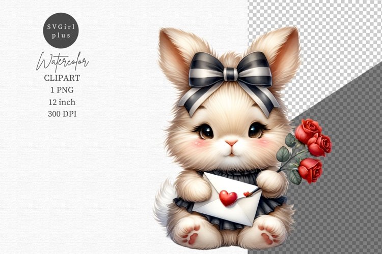 Valentines day clipart, Baby bunny (3143227)