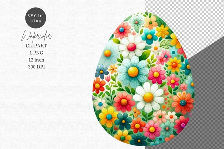 Floral egg clipart, Easter clipart, Spring clipart