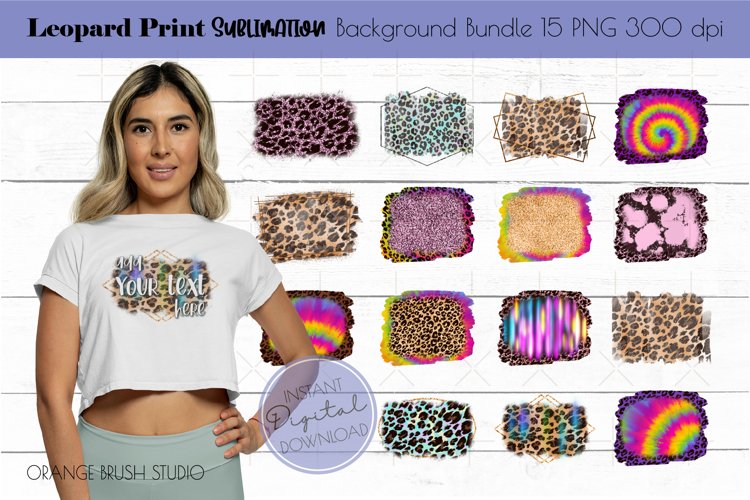 Leopard Print Sublimation Background Bundle 15 PNG (1301729 ...