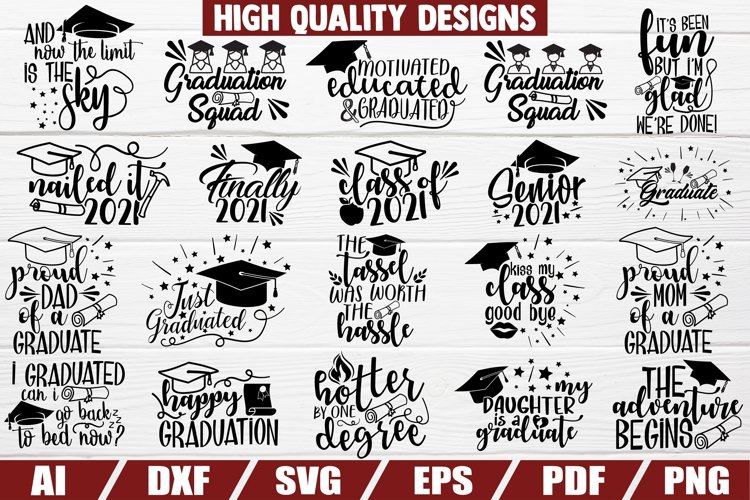 2021 Graduation Bundle - 20 designs - cut file - clip art (1302960 ...