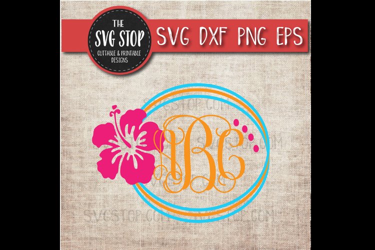 Hibiscus Monogram Frame (67288) | SVGs | Design Bundles