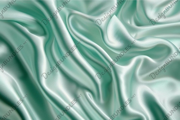 Shimmering Green blue satin surface. Generate Ai