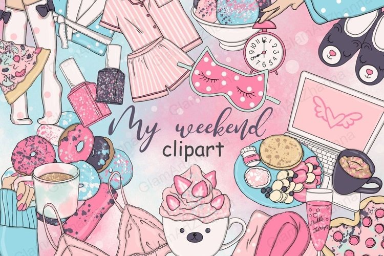 My Weekend CLIPART Sleepy Holiday Sticker For Planner PNG