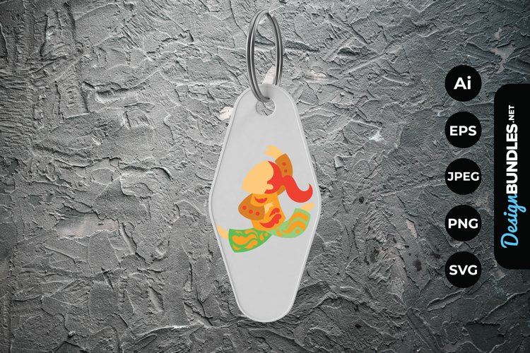 Scandinavian Dancing Girl Keychain SVG