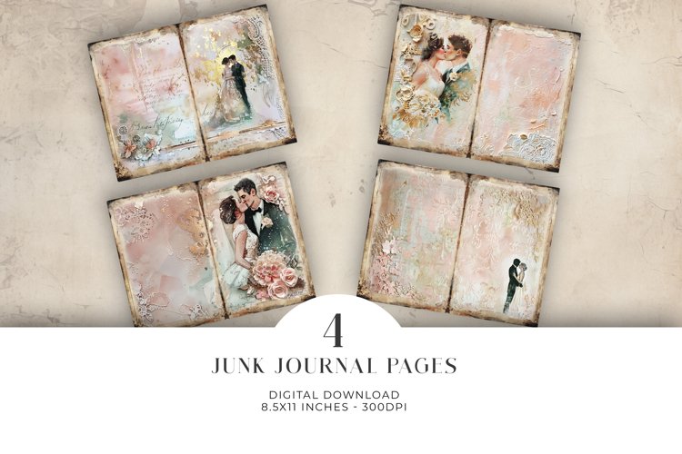 Wedding Junk Journal Digital Paper Bi-fold (3867526)