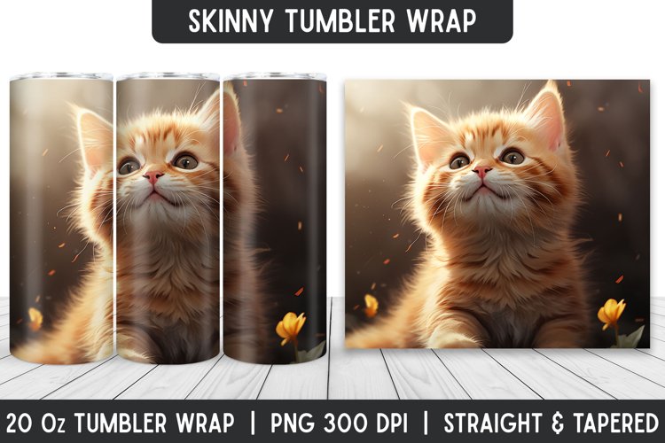 Cute Cat Tumbler Wrap | Sublimation Tumbler | (3026188)