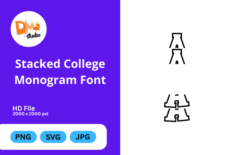 Stacked College Monogram Font (5917085)