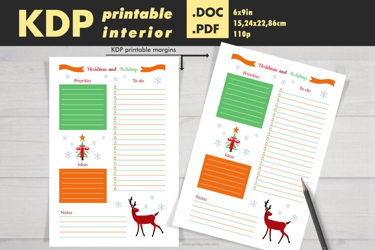 KDP daily to-do list for Christmas and Holidays.