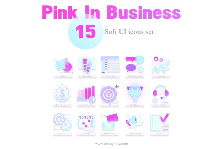 Pink In Business | Soft UI icons set.
