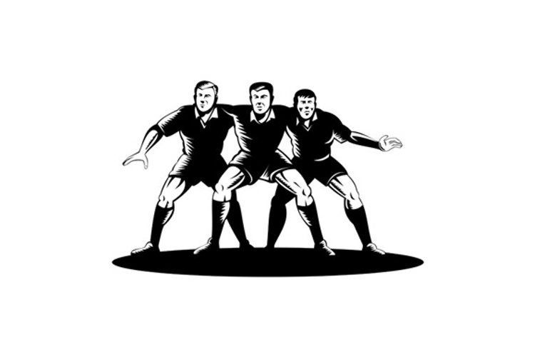 Rugby Player Forward Pack Scrum