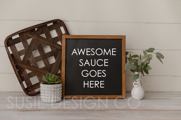 Farmhouse Chalkboard Sign Mock Up