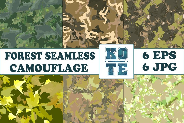 6 Seamless Military Forest Camouflage (924667)