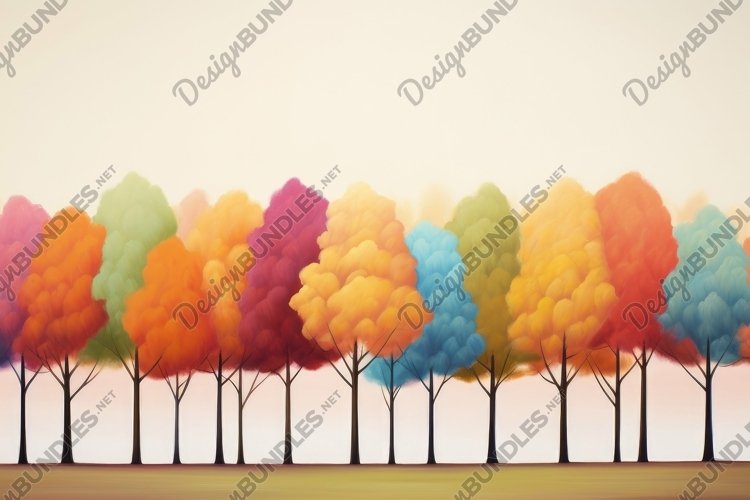 Seasonal Colors Trees Background Wallpaper