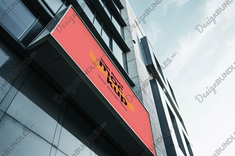 Sign Board Mockup on Building Wall (3347881)