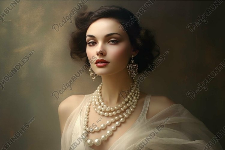 Vintage elegance: portrait of a sophisticated lady