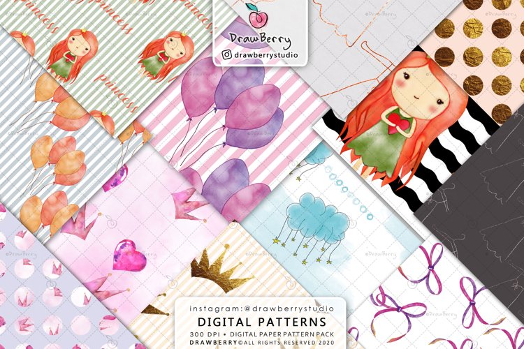 Digital Princess Paper Pack Digital Background Seamless xo