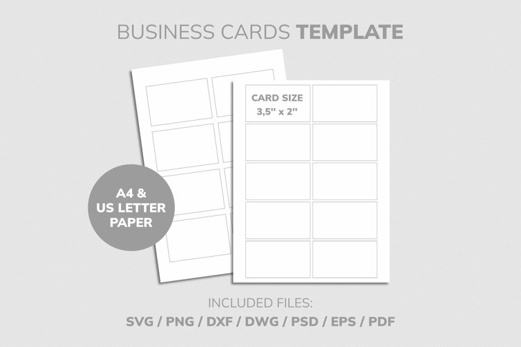 Business Card Template SVG Blank Label DXF Cut File