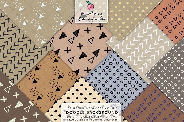 Doodle Seamless Digital Patterns DP082