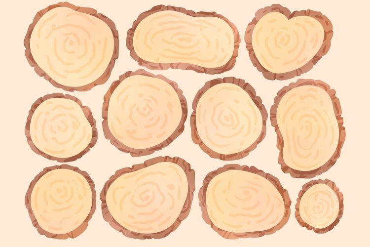 Cute Printable chibi tree slice clipart