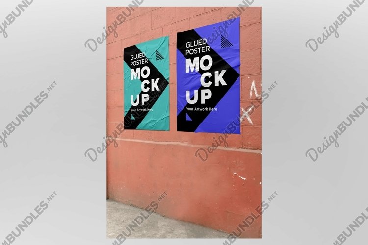 Glued and Crumpled Poster Mockup with Shadow (1972307)