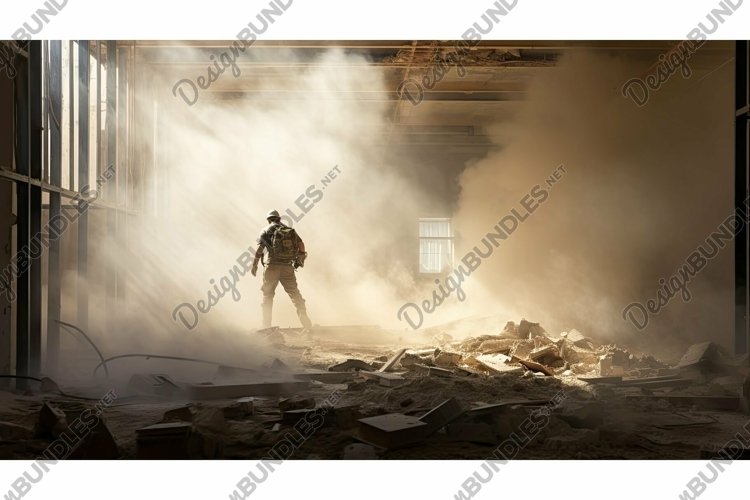 isolation blurred interior demolition